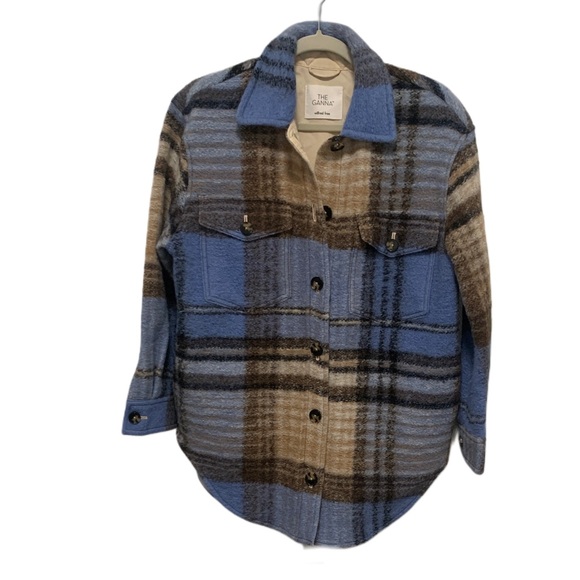 Wilfred | Tops | Wilfred Free The Ganna Wool Blend Oversized Plaid Wool ...